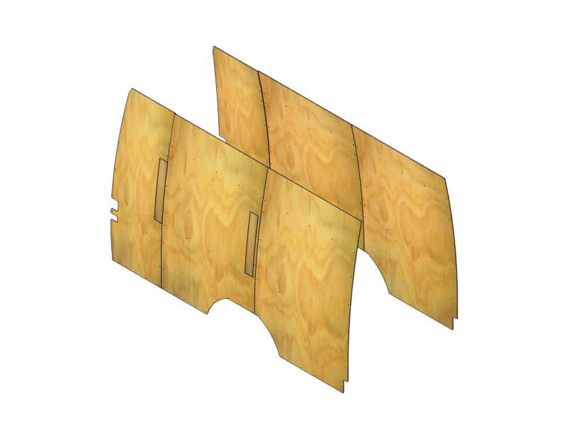 Plywood Wall Liner Dual Slider 07-22sprinter170"ewb High Roof | KABAIR ...